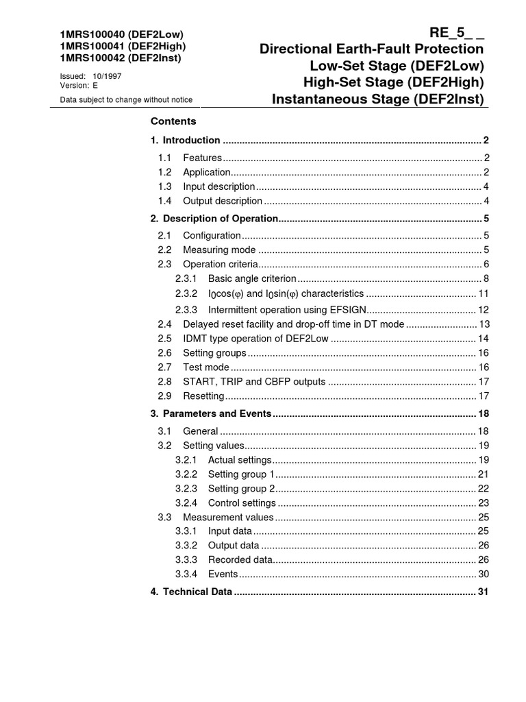 RE - 5 - Directional Earth-Fault Protection Low-Set Stage (DEF2Low ...
