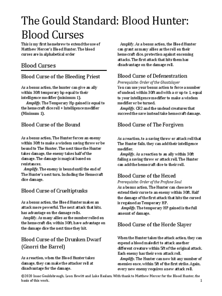 1347606-11 New Blood Curses | PDF | Gaming | Role Playing Games