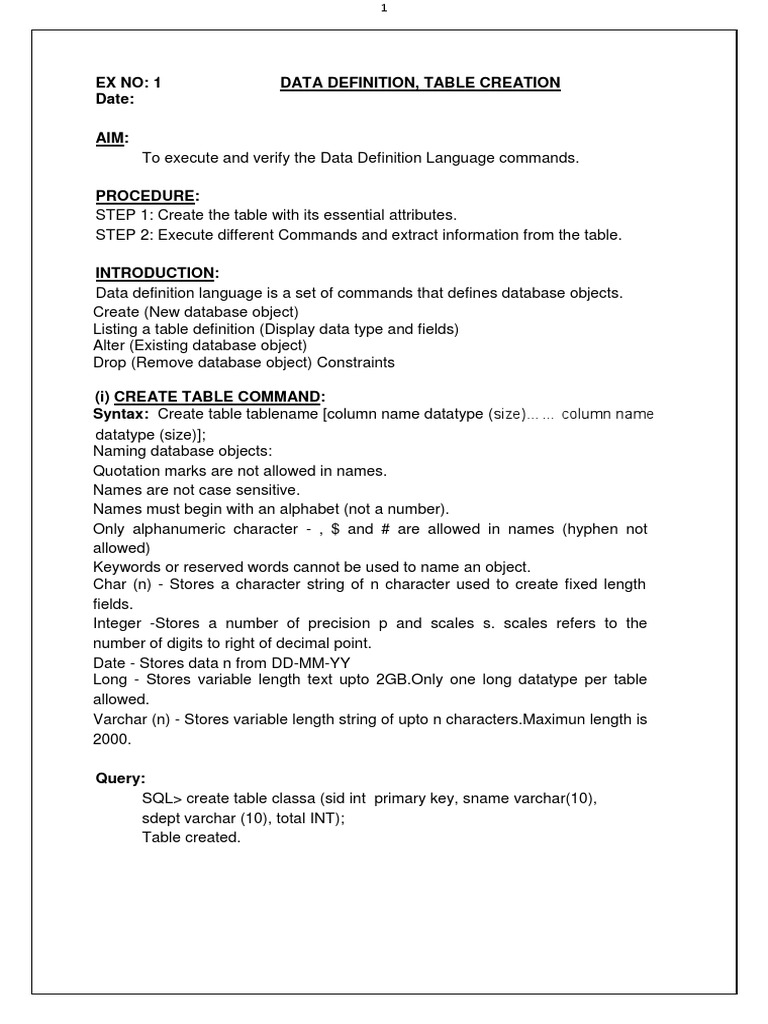 Final Dbms Manual | PDF | Table (Database) | Computer Data