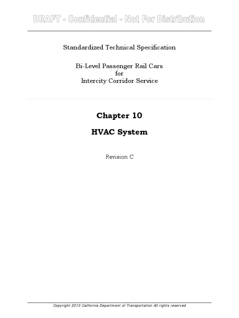 HVAC System: Standardized Technical Specification Bi-Level Passenger ...