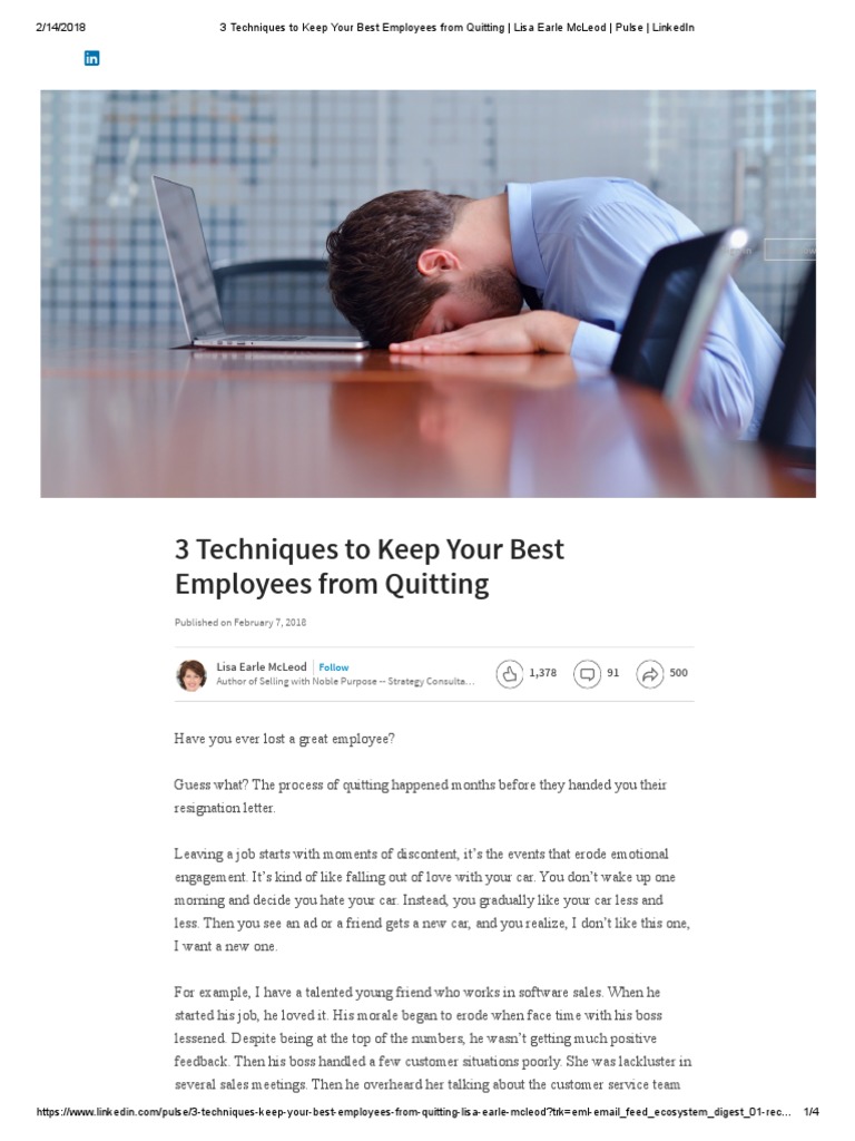 3techniques To KeepBest Employees | PDF | Employment | Linked In