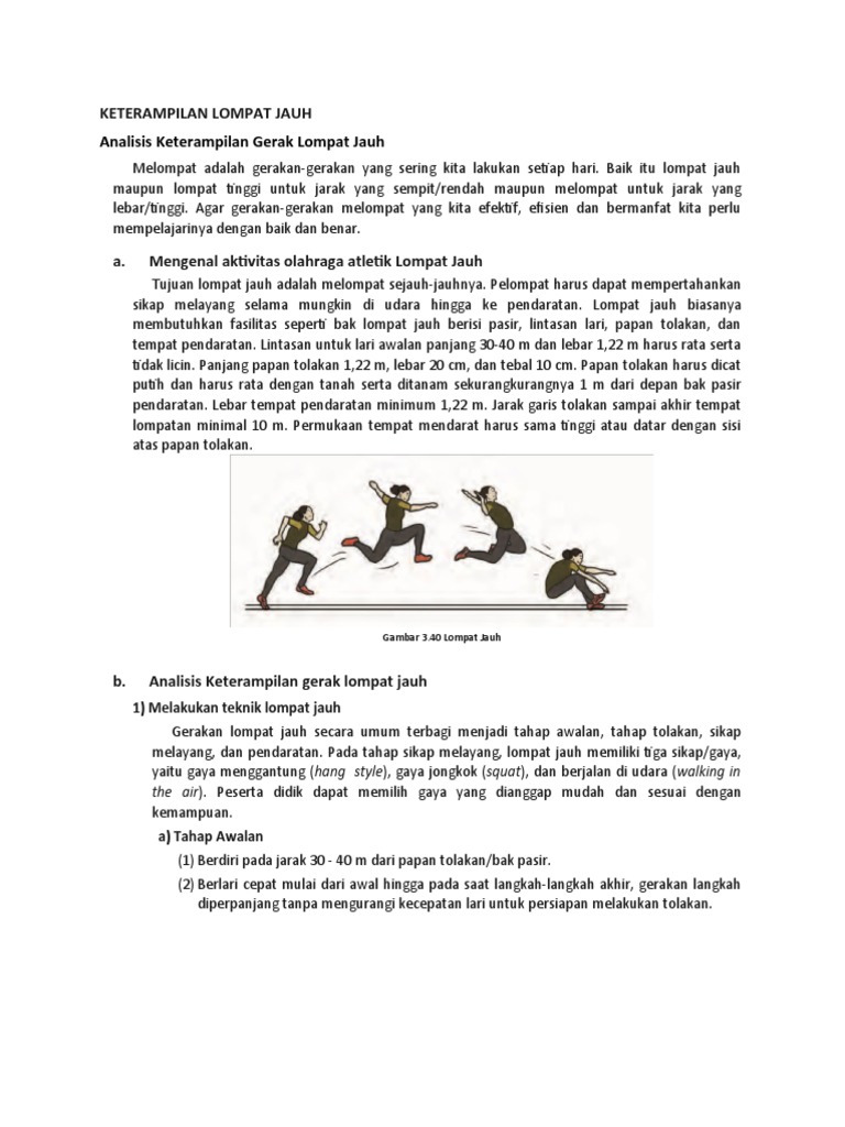 Modul PJJ PJOK KETERAMPILAN LOMPAT JAUH Kelas XI | PDF | Karier ...