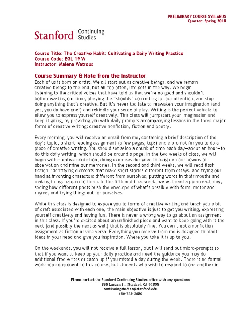Daily Writing Practice Course Syllabus | PDF | Career & Growth | Self ...