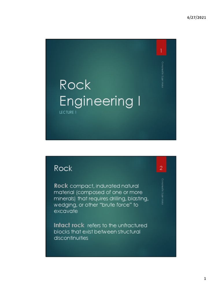 Rock Engineering I | Download Free PDF | Hydroelectricity | Engineering