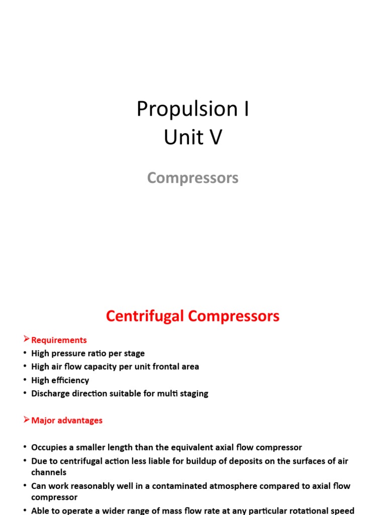 Propulsion I Unit V: Compressors | PDF | Fluid Dynamics | Physical ...