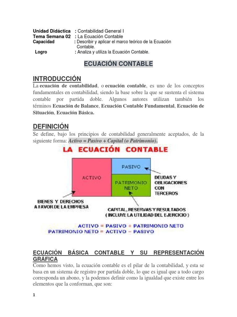 Ecuación Contable | PDF | Contabilidad | Servicios financieros