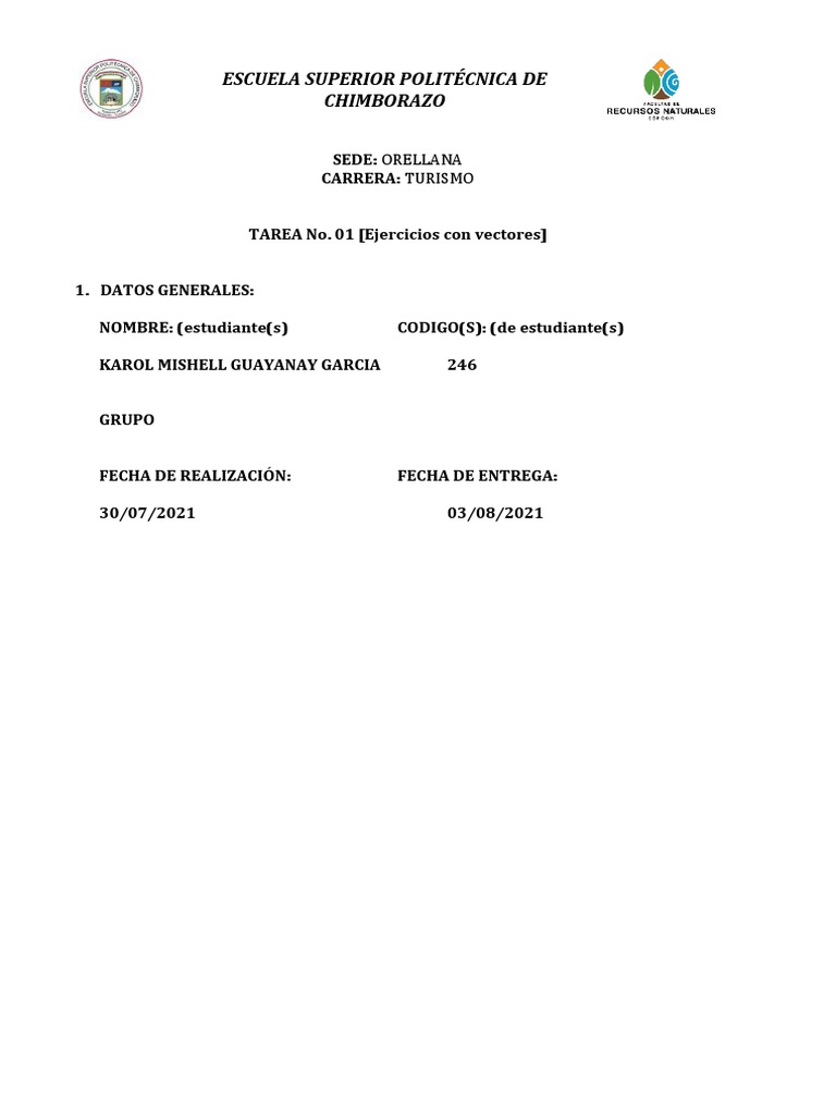 Guayanay - Karol - Ejercicios Con Vectores | PDF