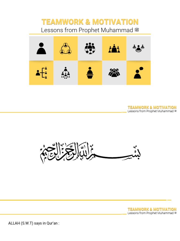 Teamwork Lessons from Prophet Muhammad | PDF | Hadith | Islamic Texts