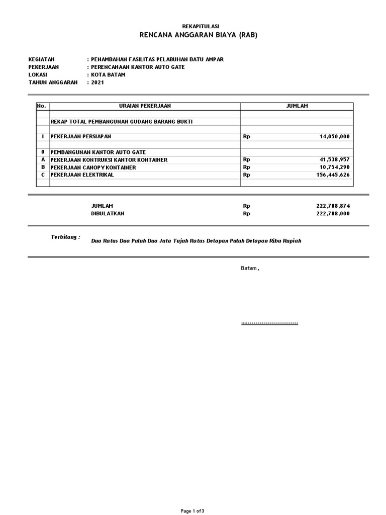 RAB Kantor Auto Gate | PDF