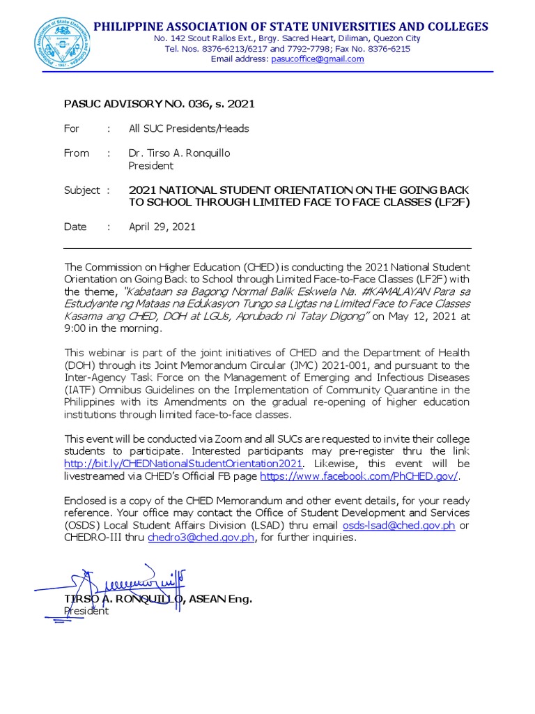 Philippine Association Of State Universities And Colleges Pasuc