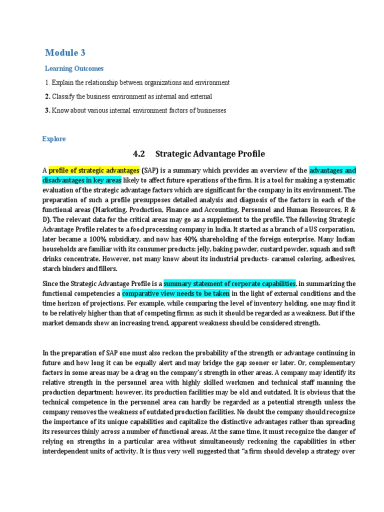 Explore Module 3 | PDF | Strategic Management | Financial Capital