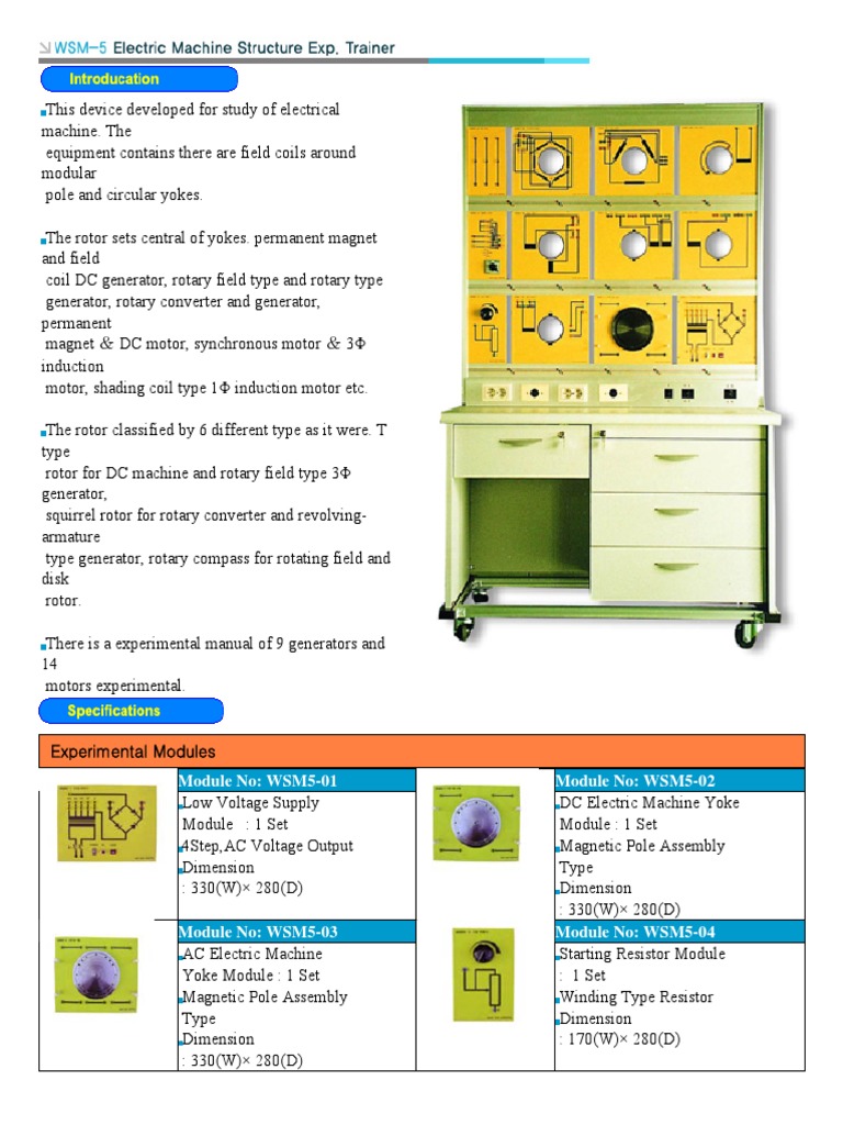 WSM-5 Electrical Machine | PDF | Electric Motor | Electric Generator
