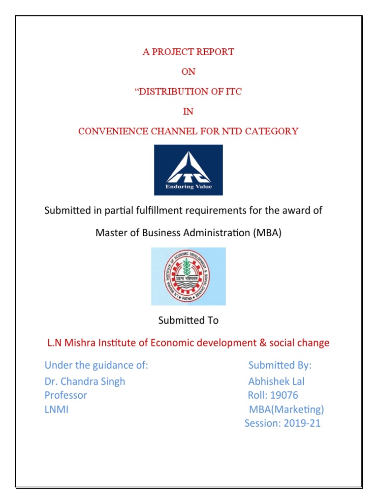 Project Report Itc Abhishek Lal | PDF | Business | Economies