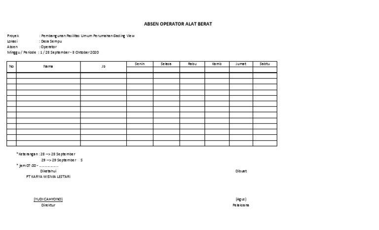 Absen Operator | PDF
