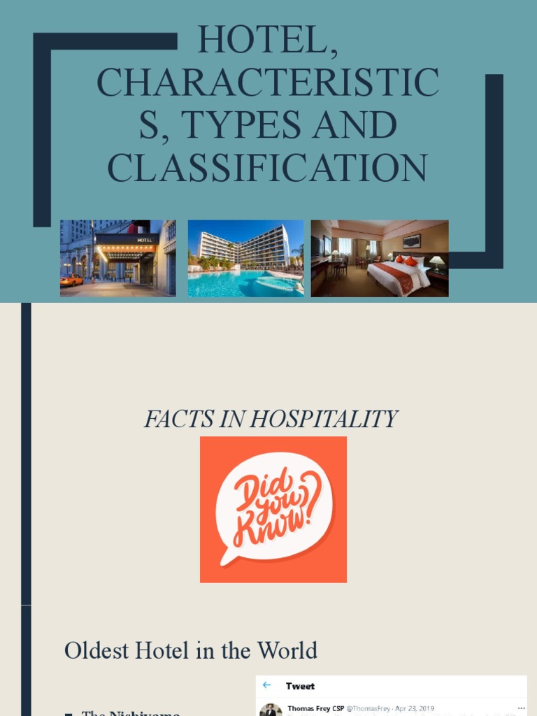 Hotel Characteristics, Types and Classification | PDF | Hotel | Motel