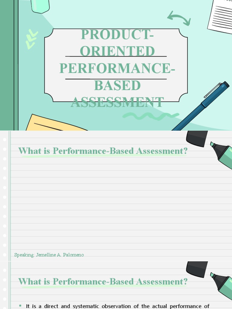 Product-Oriented Performance - Based Assessment | PDF | Educational ...