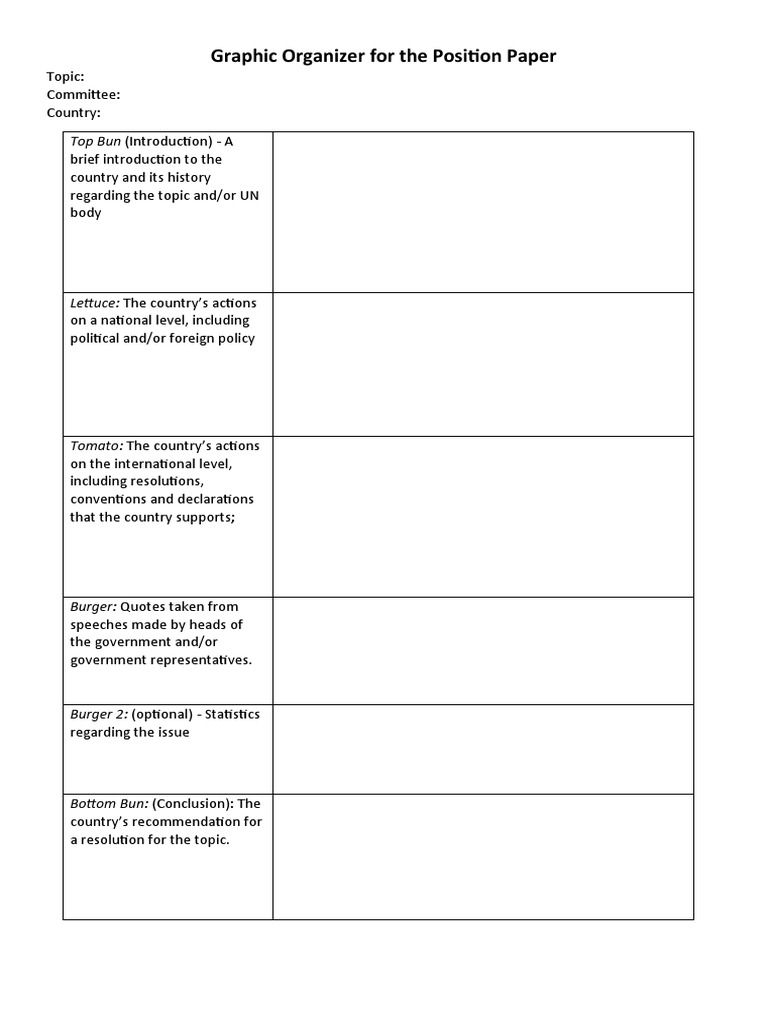 Position Paper Graphic Organizer Template | PDF | Social Science | Law