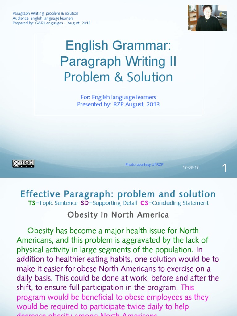 English Grammar: Paragraph Writing II Problem & Solution: For: English ...