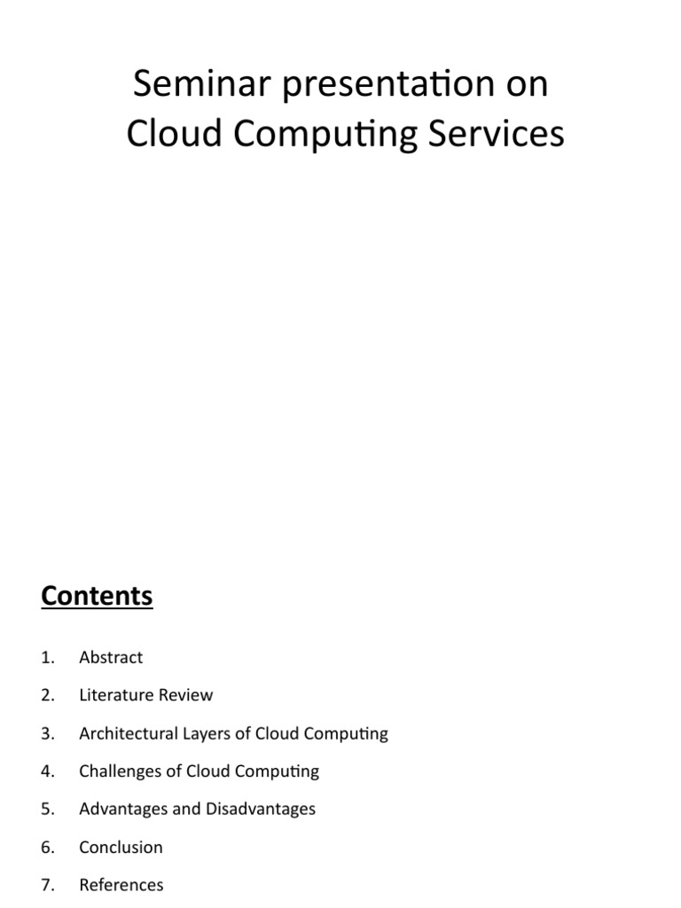 Cloud Computing Seminar Report | PDF | Cloud Computing | Platform As A ...