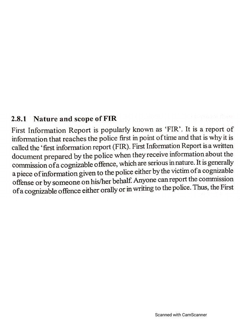 FIR, Case Diary and Police Report or Charge Sheet | PDF