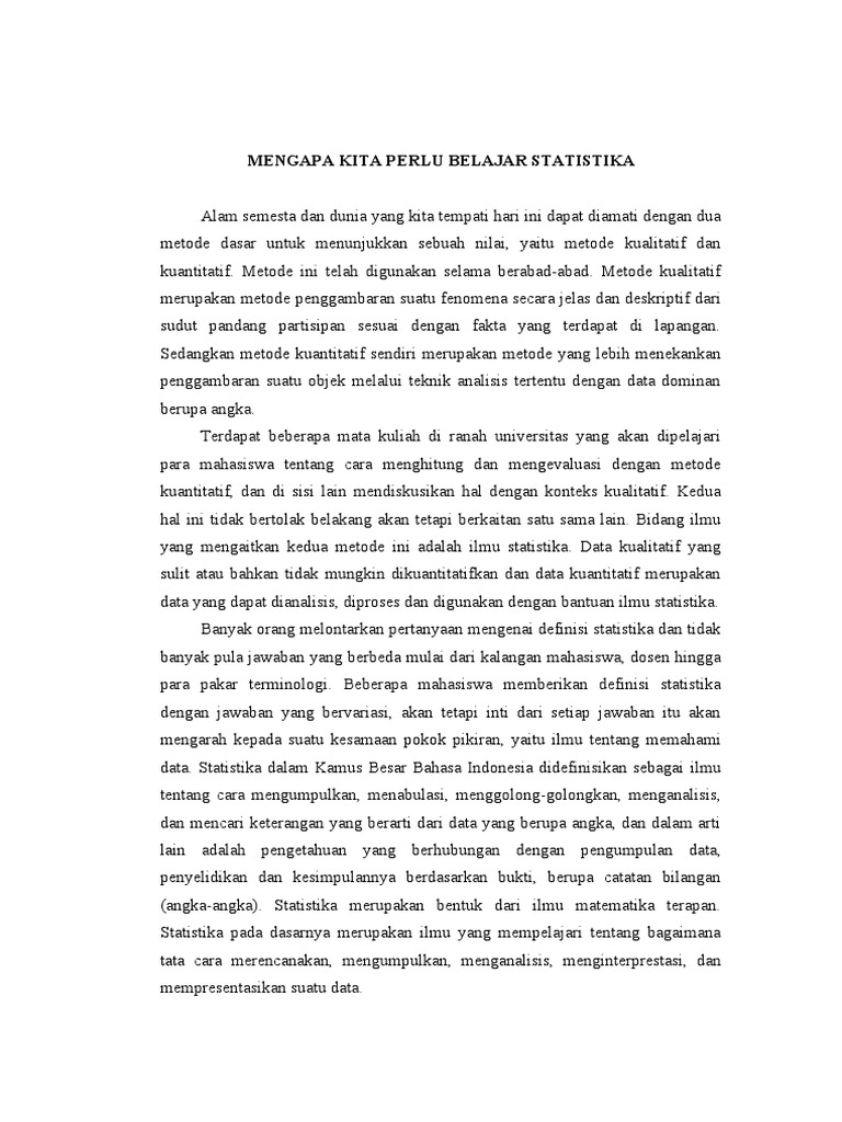 WHY WE NEED STATISTICS | PDF