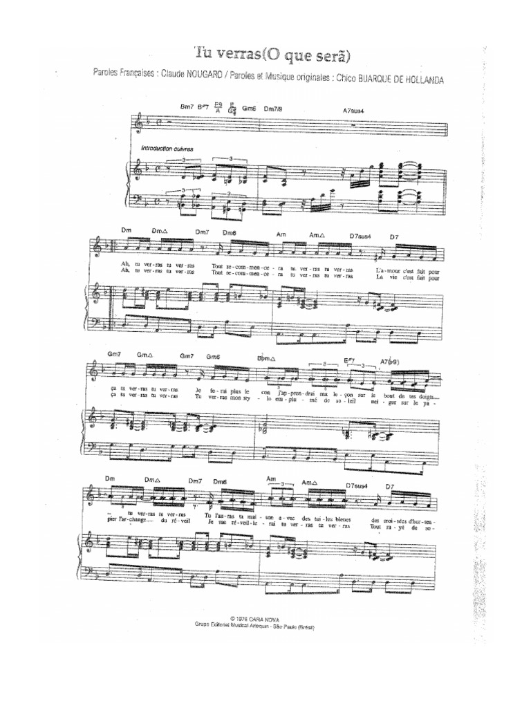 Tu Verras - Claude Nougaro Partitions | PDF