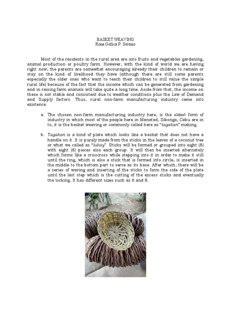 Basket Weaving | PDF | Economies
