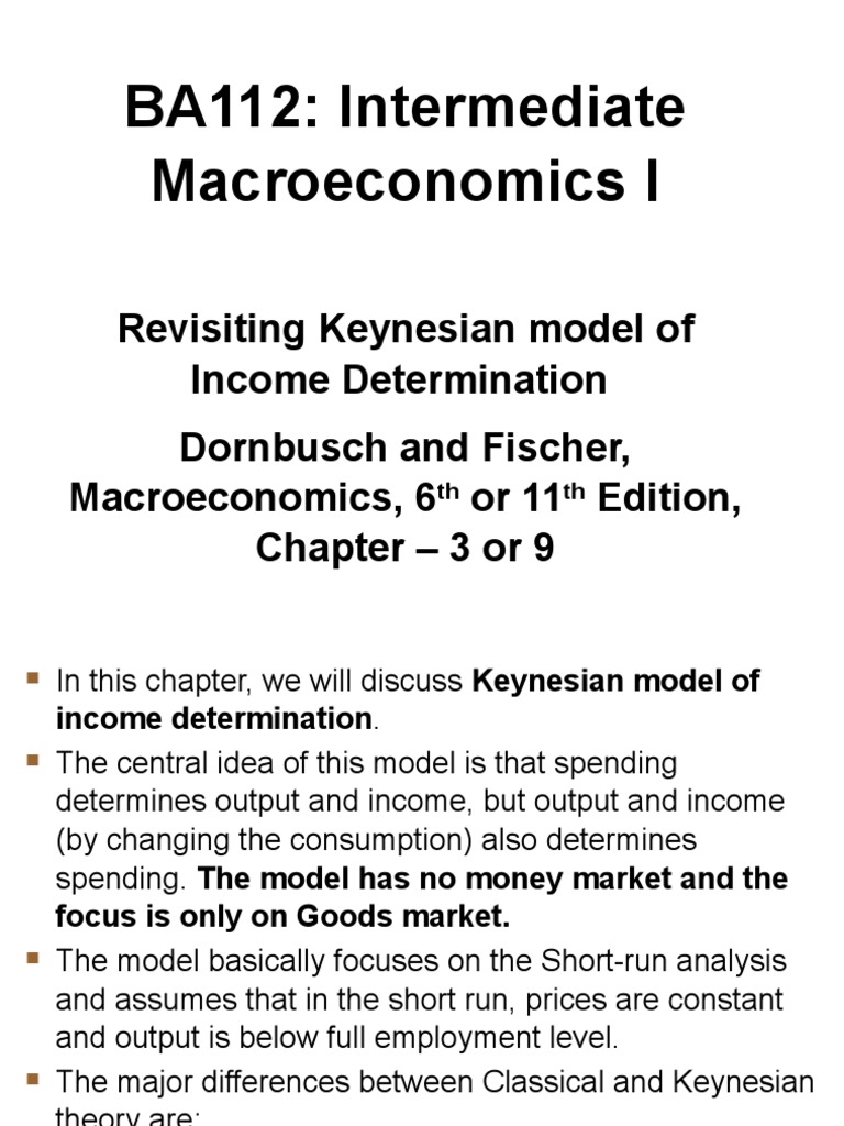 Keynesian Income Determination Model | PDF | Economics | Government ...