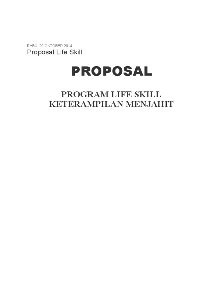 Proposal Life Skill Pesantren | PDF