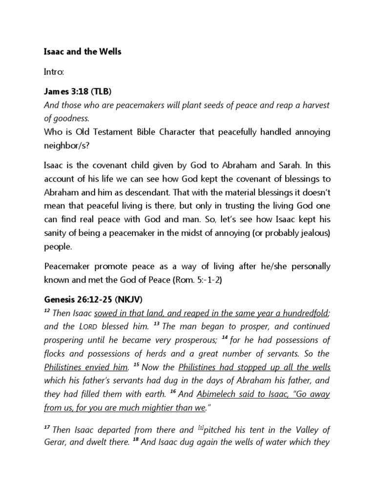 Isaac and The Wells | PDF | Abraham | Isaac