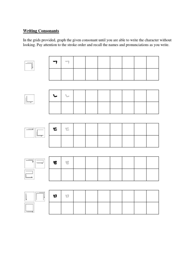 Unit3 Stage1 Writing Consonants | PDF