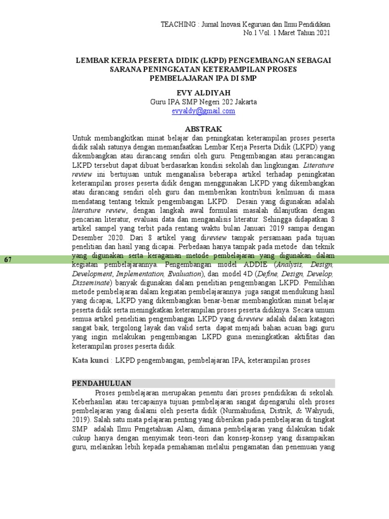 Contoh Artikel Penelitian Literatur | PDF