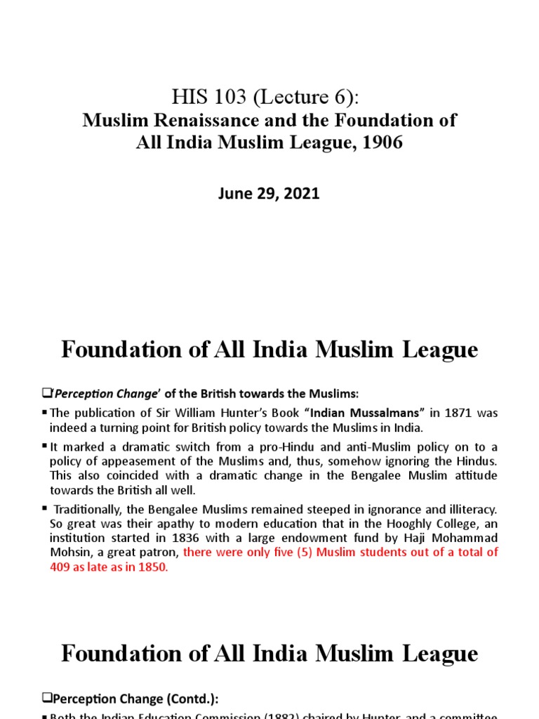 All India Muhammadan Conference 1906 | PDF | All India Muslim League ...