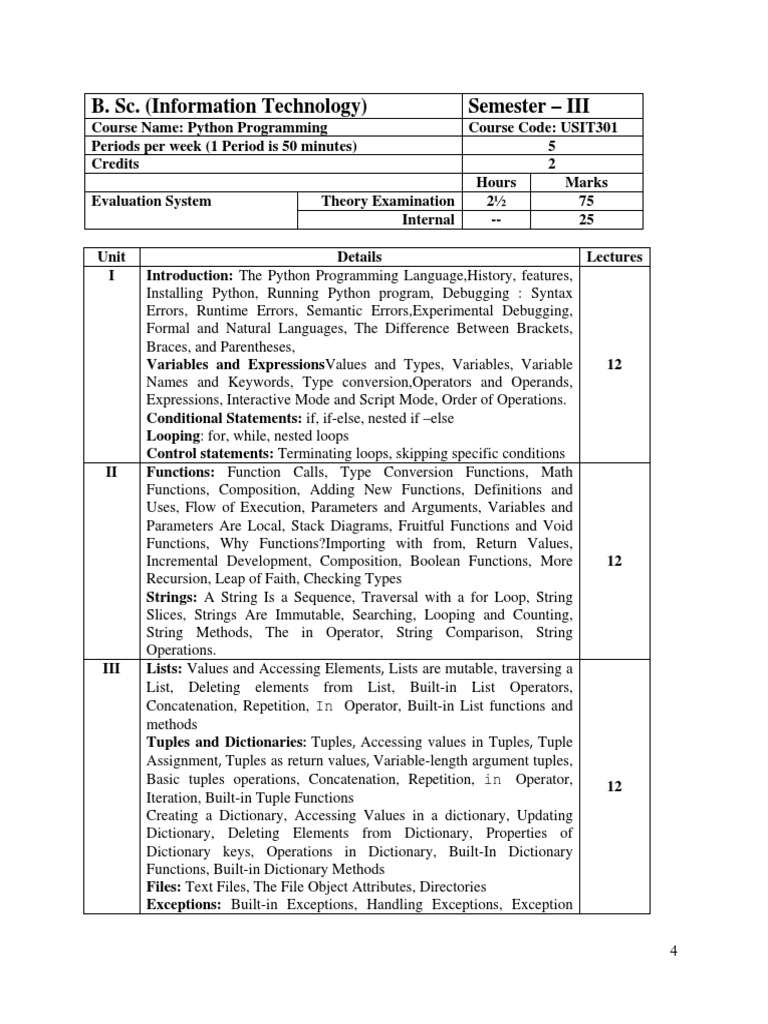 Python Programming Bscit Pdf Control Flow Subroutine 