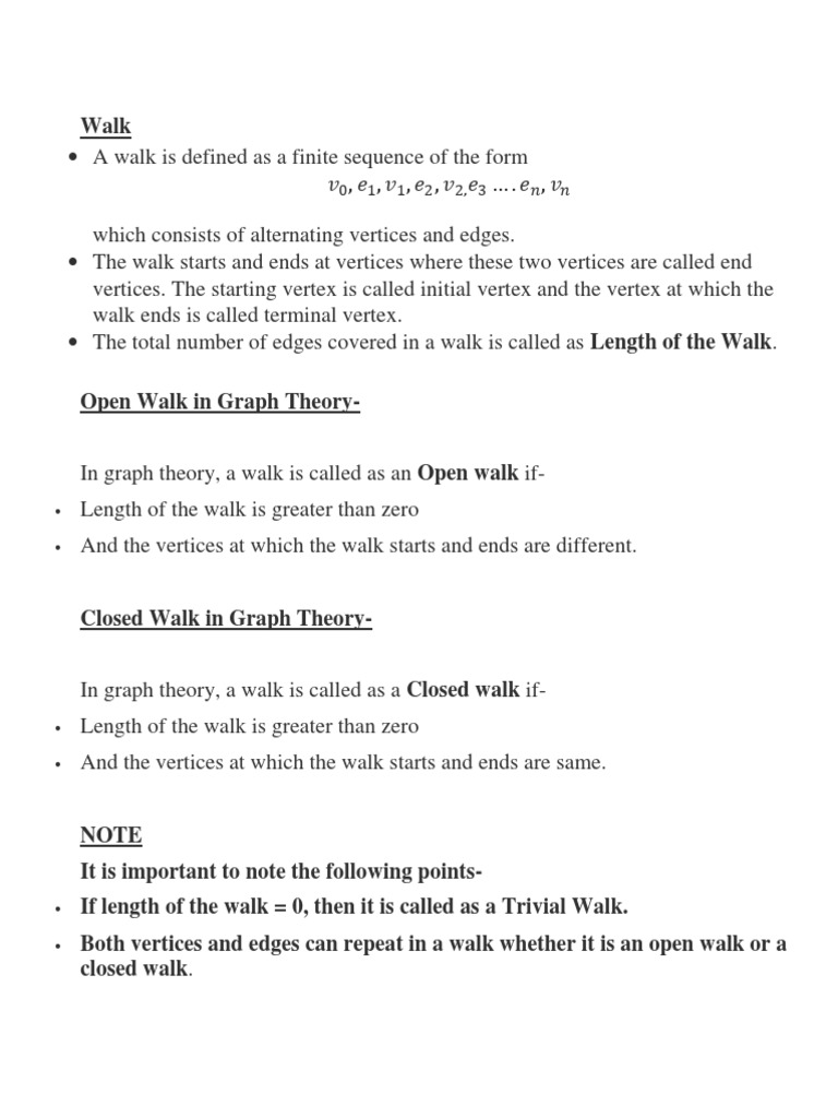 Graph Theory Walk and Path | PDF | Vertex (Graph Theory) | Graph Theory