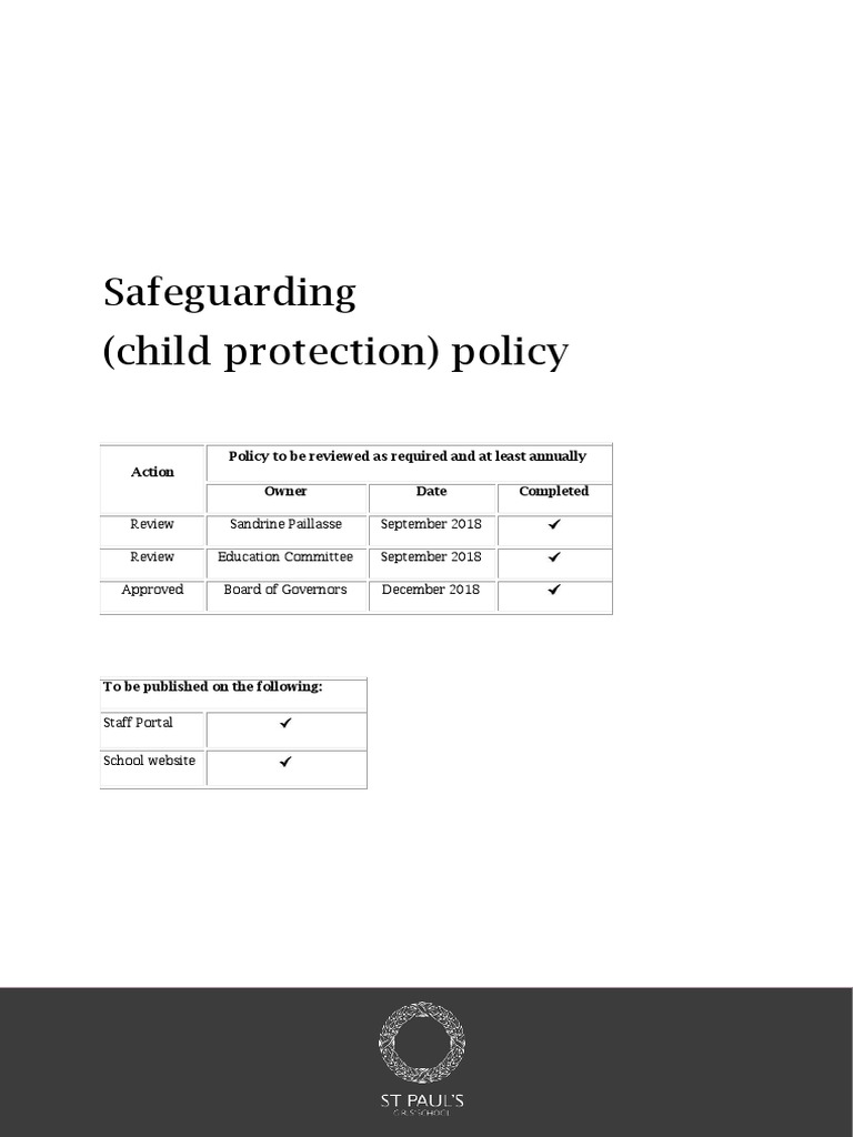 Safeguarding Child Protection Policy | PDF | Child Neglect | Child Protection