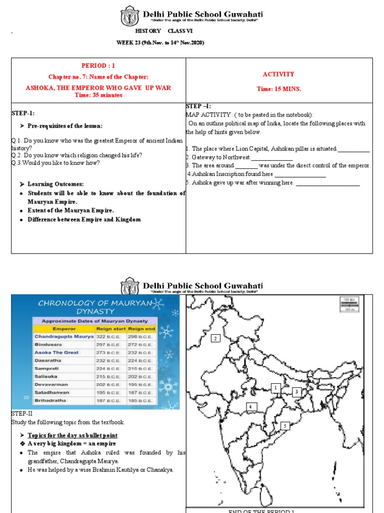 Period: 1 Chapter No. 7: Name of The Chapter: Ashoka, The Emperor Who ...