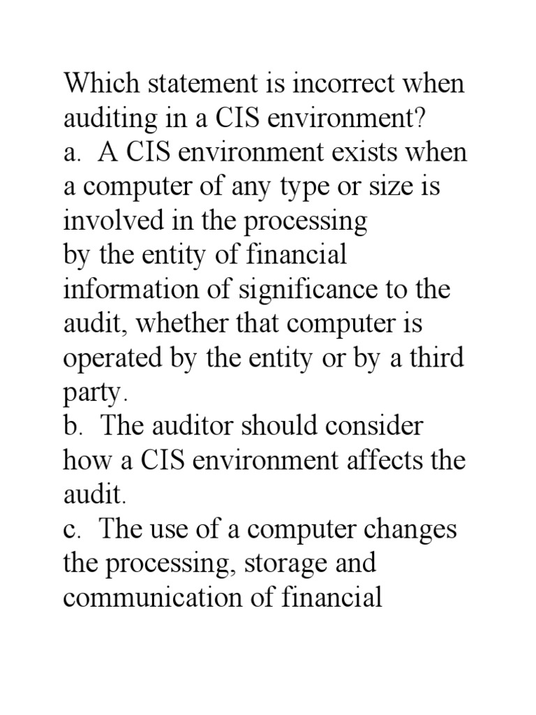 At - Audit in A Computerized Environment | PDF | Computer Network | Financial Audit