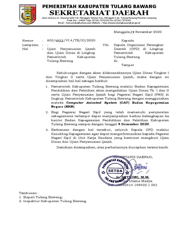 Surat UD UPI 2021 | PDF