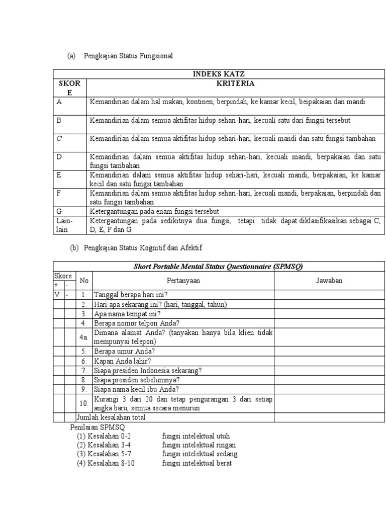 Pengkajian GERONTIK | PDF