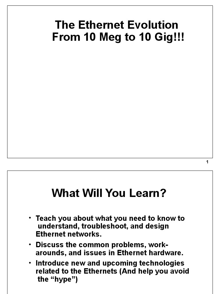 Ethernet Evolution | PDF | Ethernet | Network Topology