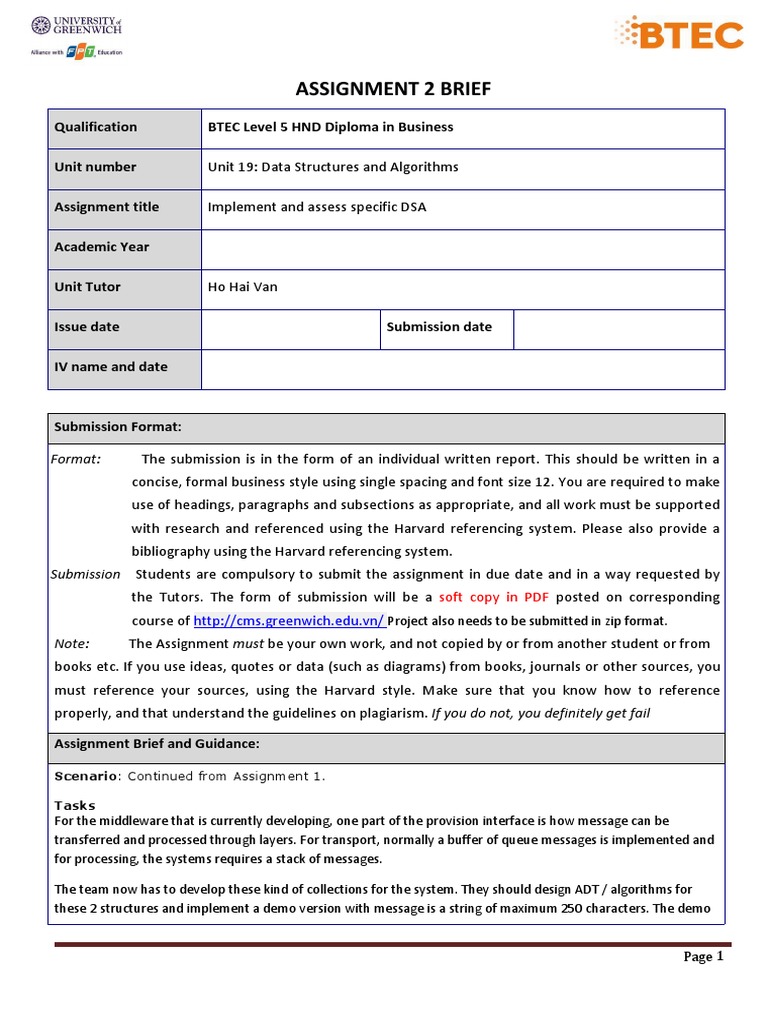 Assignment 2 Brief: Format | PDF | Time Complexity | Algorithms