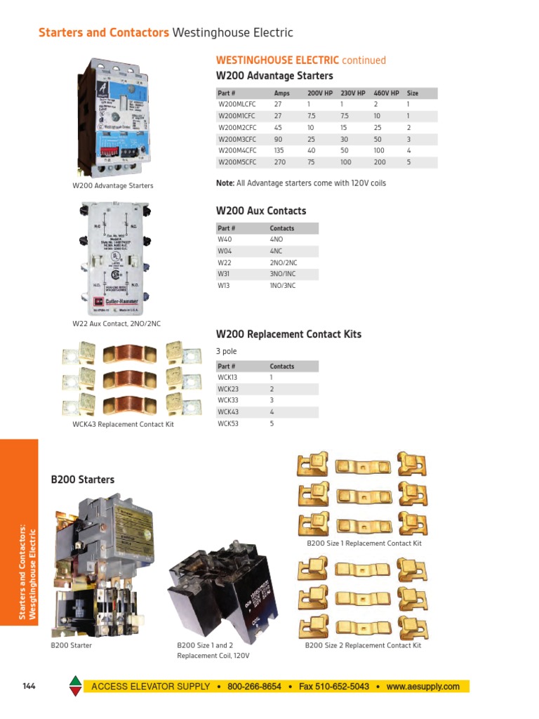 Starters and Contactors: Westinghouse Electric | PDF | Machines ...