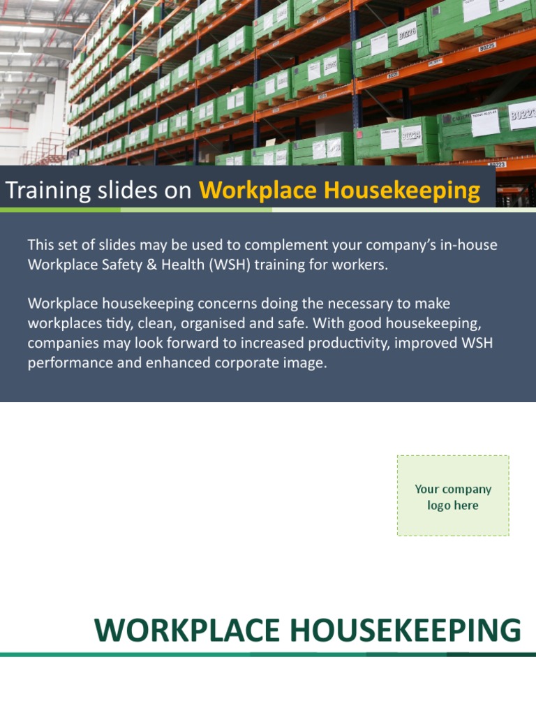 Workplace Housekeeping: Training Slides On | PDF | Occupational Safety ...