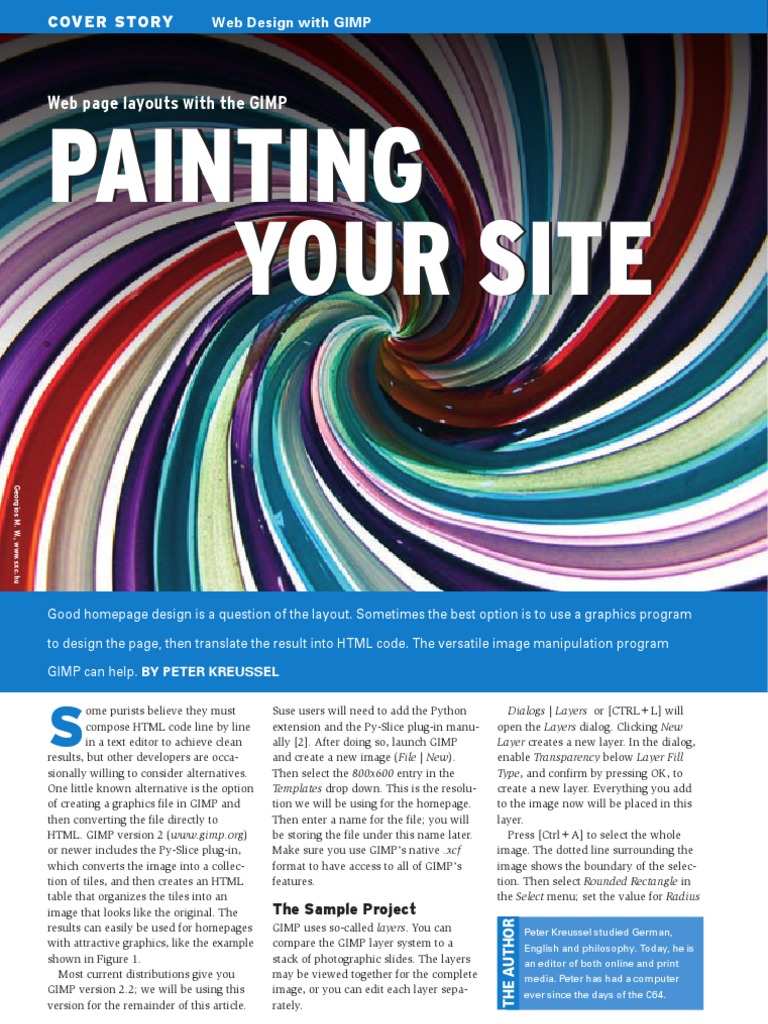 Creating 3D Effects and Page Layouts Using GIMP for Web Design | PDF ...