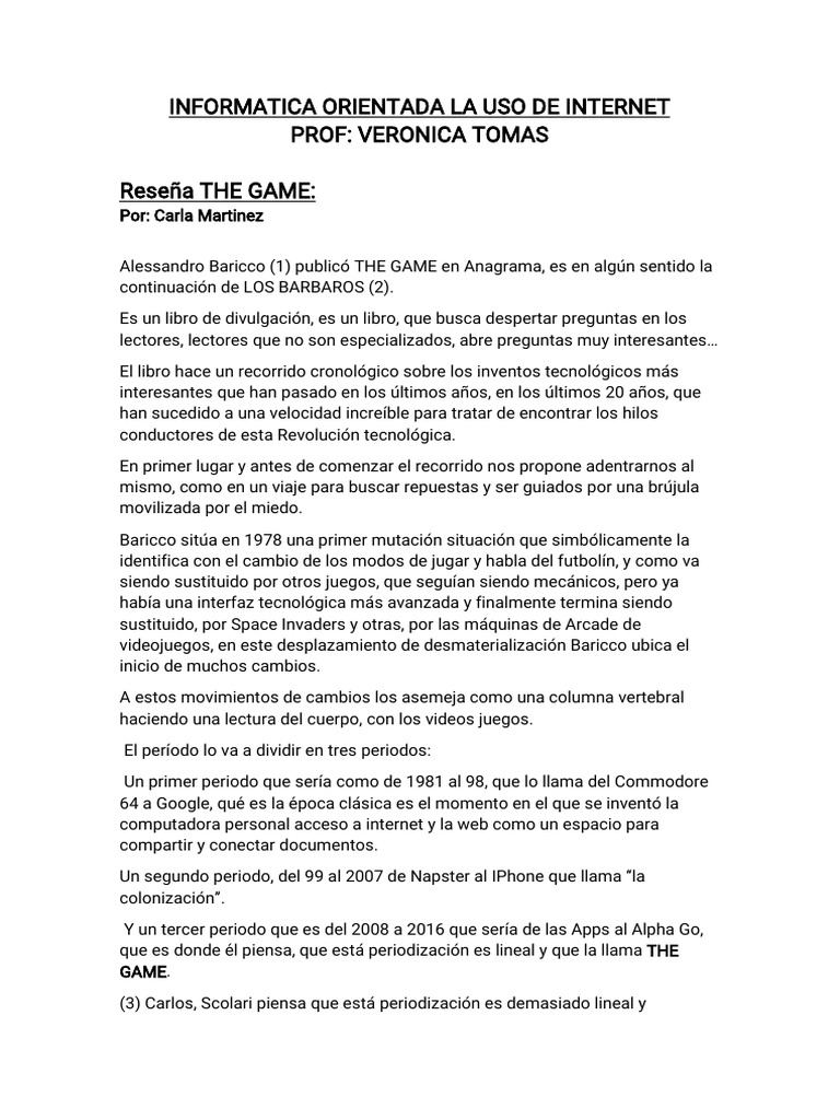 The Game | PDF