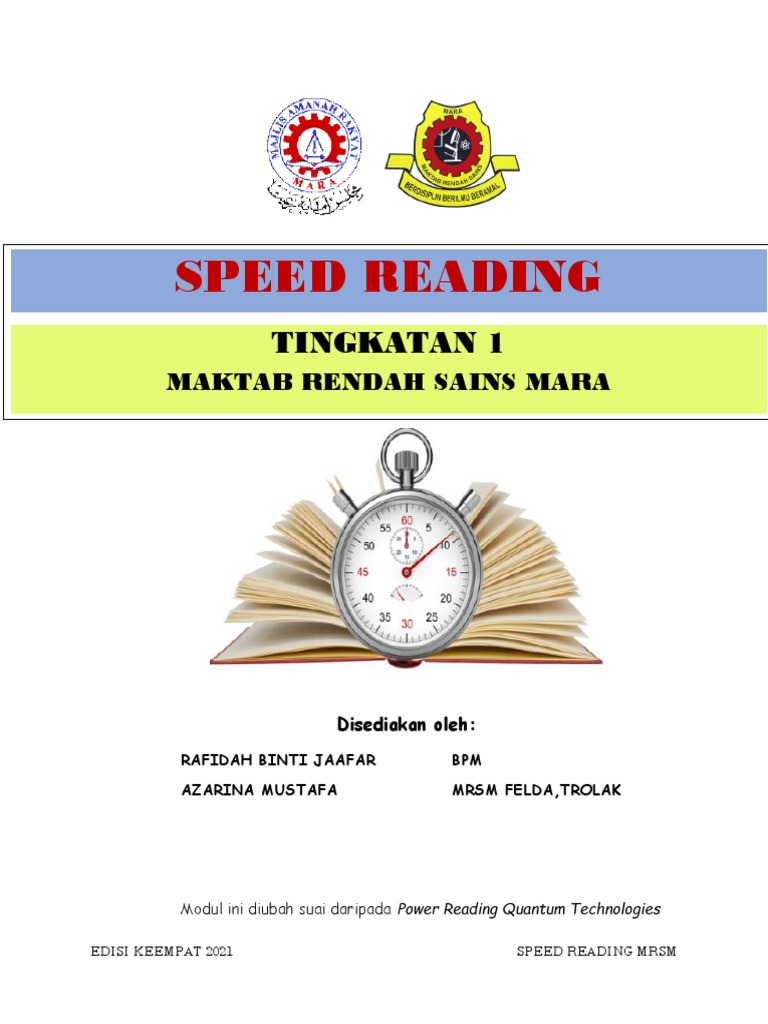 Modul Speed Reading Kat 1 2021 - 2 | PDF