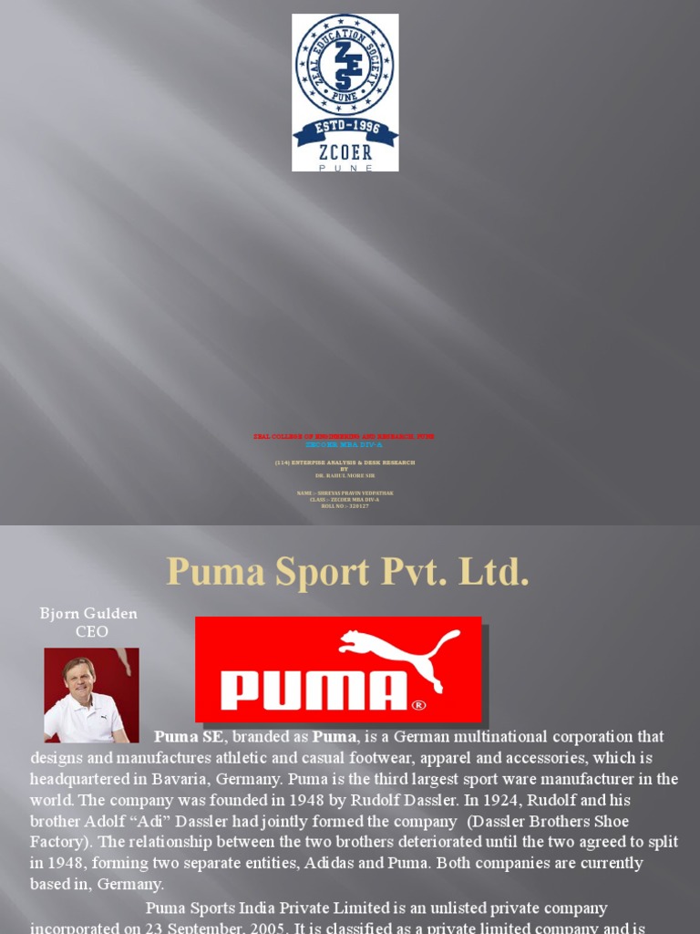 Analysis of Puma Sports Pvt. Ltd.: Financial Performance, Market Share ...