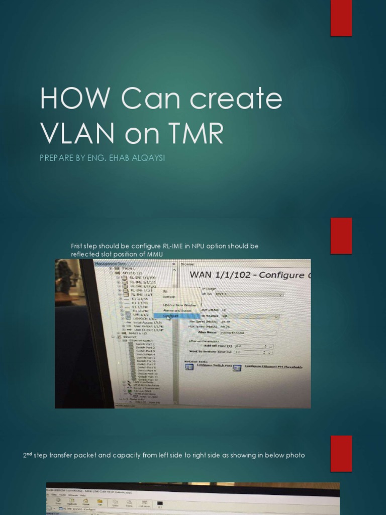 HOW Can Create Vlan On TMR: Prepare by Eng. Ehab Alqaysi | PDF | Computers