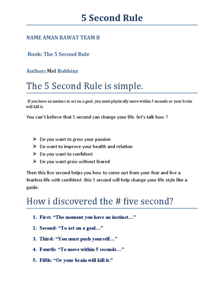 5 Second Rule | PDF